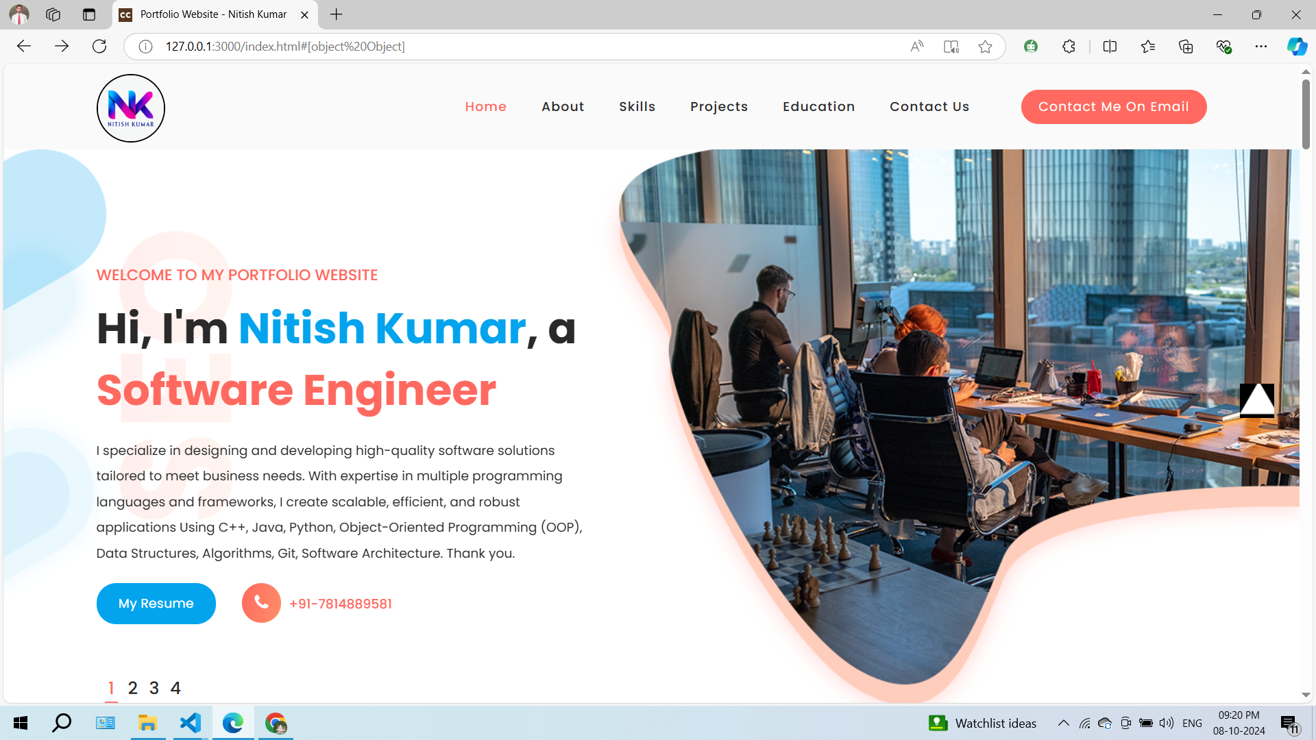 Portfolio Website - Nitish Kumar